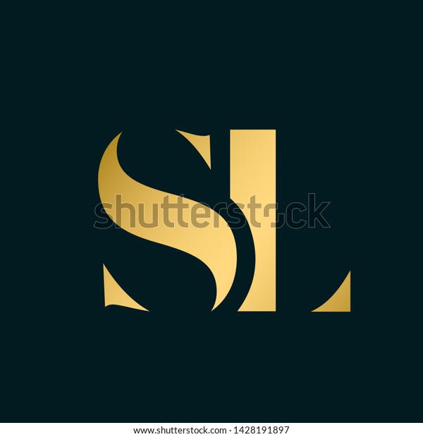 Sl Monogramtypographic Logo Letter S Letter Stock Vector (Royalty Free ...