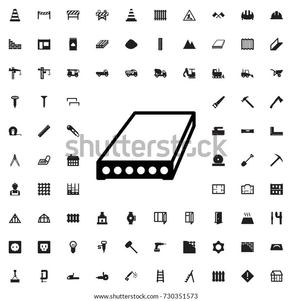 Slab Icon Set Filled Construction Icons Stock Vector (Royalty Free ...