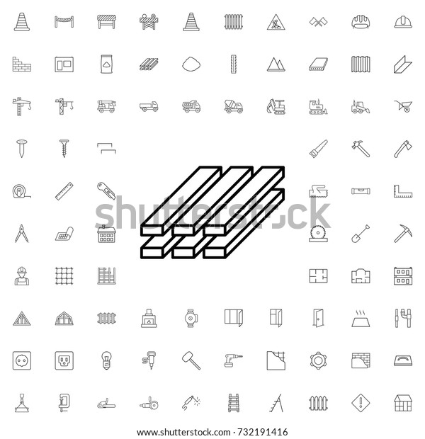 Slab Icon Set Outline Construction Icons Stock Vector (Royalty Free ...