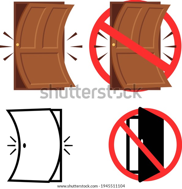 Slamming Door Stop Slamming Door Sign Stock Vector (Royalty Free ...