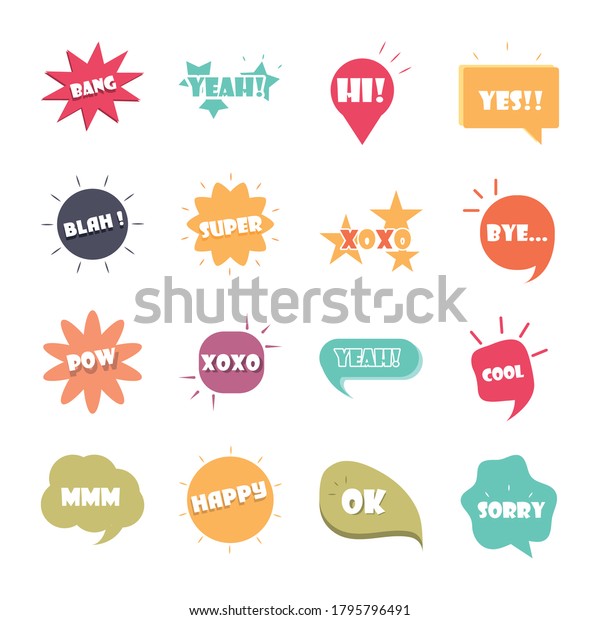 Slang Bubbles Different Words Phrases Multicolor Stock Vector (Royalty ...