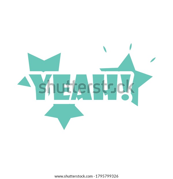Slang Bubbles Yeah Text Stars Over Stock Vector (Royalty Free ...