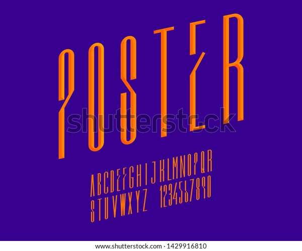 Slanted Business Font Set Vector Format Stock Vector (Royalty Free ...