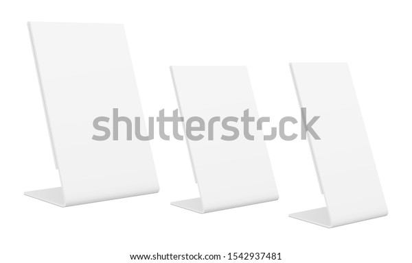 Slanted Sign Holder Isolated On White Stock Vector (Royalty Free ...