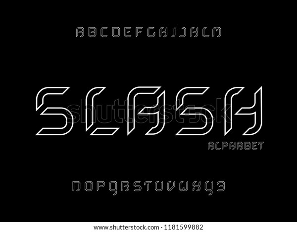 Slash Font Vector Alphabet Letters Typeface Stock Vector (Royalty Free ...