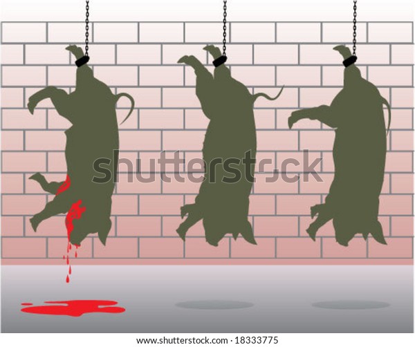 Slaughter House Pigs Getting Killed Save Stock Vector (Royalty Free ...