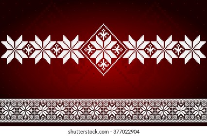 Slavic Embroidery Ornament Vector Template Decoration Stock Vector ...