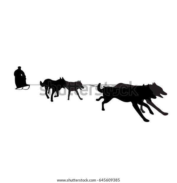 Sled Dog Sport Stock Vector (Royalty Free) 645609385 | Shutterstock