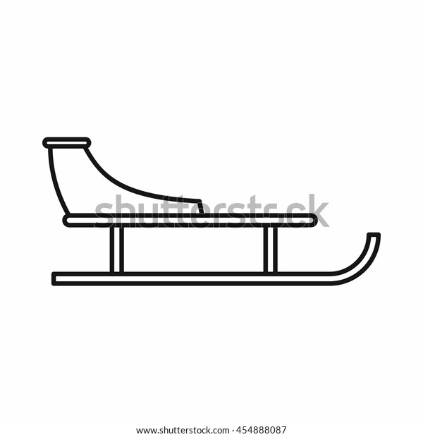 Sled Icon Outline Style Isolated Vector Stock Vector (Royalty Free ...