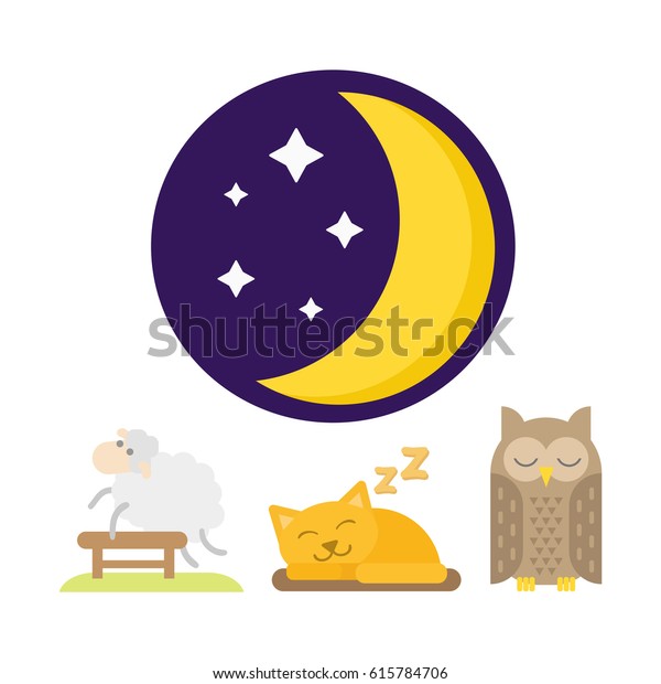 Sleep Animals Icon Vector Illustration Sleeping Stock Vector (Royalty ...