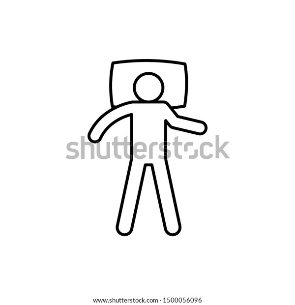 Sleep Bed Man Sleeping Vertical Icon Stock Vector (Royalty Free ...