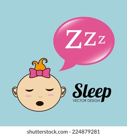 Sleep Design Over Blue Background Vector Stock Vector (Royalty Free ...