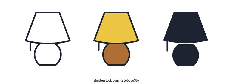 Sleep Lamp Table Lamp Icon Symbol Stock Vector (Royalty Free ...
