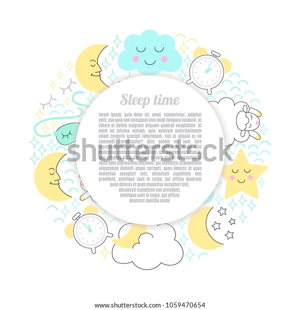 Sleep Time Sketch Banner Circle Vector Stock Vector (Royalty Free ...