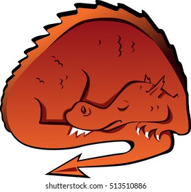 Sleeping Cartoon Dragon Eps 8 Vector Stock Vector (Royalty Free ...