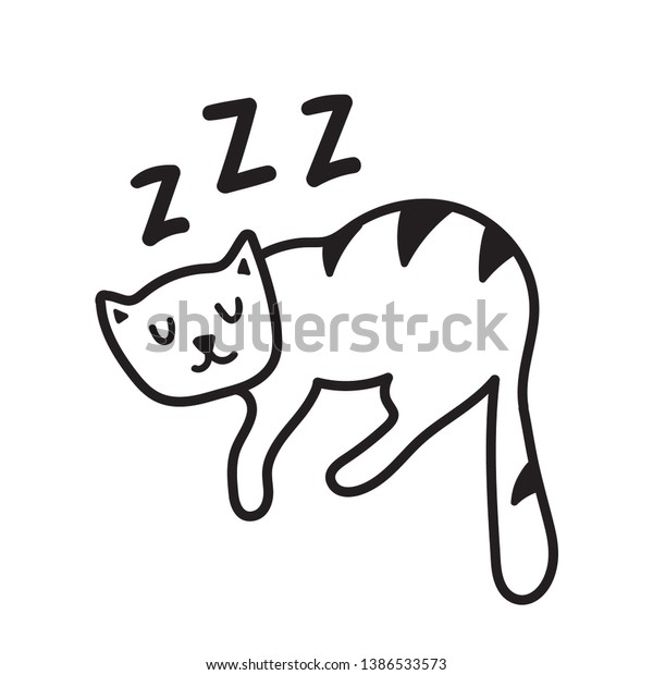 Sleeping Cat Icon Hand Drawn Vector Stock Vector (Royalty Free ...
