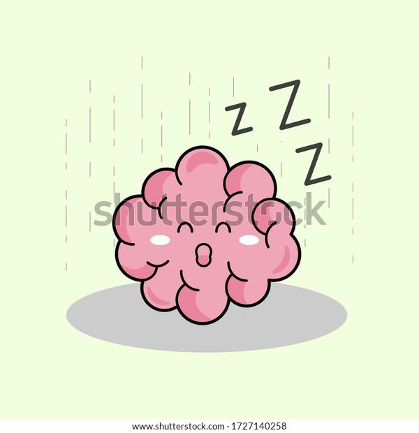 Sleeping Cute Brain Cartoon Brain Rest Stock Vector (Royalty Free ...