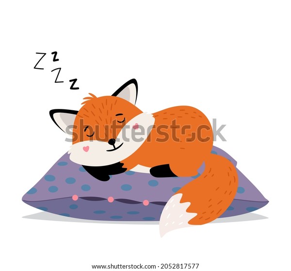 Sleeping Fox Orange Cute Tod Sweet Stock Vector (Royalty Free ...