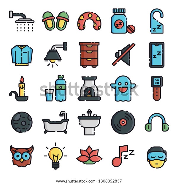 Sleeping icons pack. Isolated sleeping symbols collection. Graphic ...
