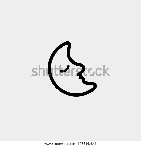 Sleeping Moon Icon Vector Sleeping Moon Stock Vector (Royalty Free ...