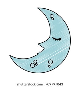 Cute Moon Character Design Childrens Prints Stock Vector (Royalty Free ...