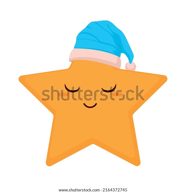 Sleeping Star Icon On White Background Stock Vector (Royalty Free ...