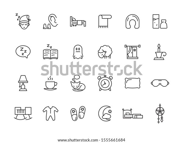 Sleeping Symbols Relax Rest Simple Icons Stock Vector (Royalty Free ...