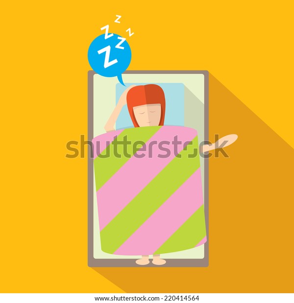 Sleeping Woman Vector Illustration Stock Vector (Royalty Free) 220414564