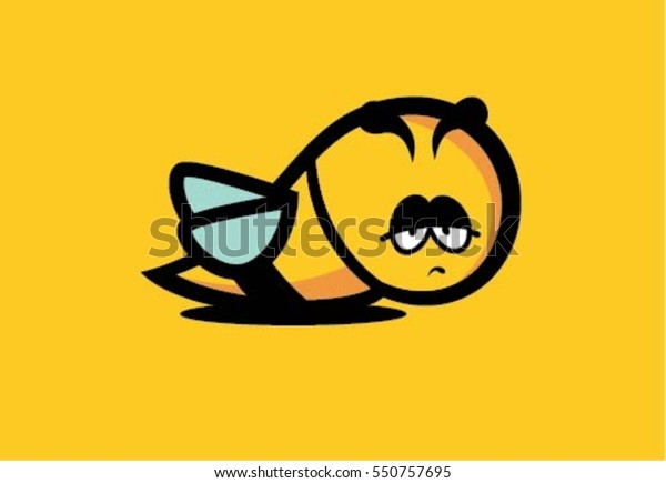 Sleepy Bee Cartoon Stock Vector (Royalty Free) 550757695 | Shutterstock