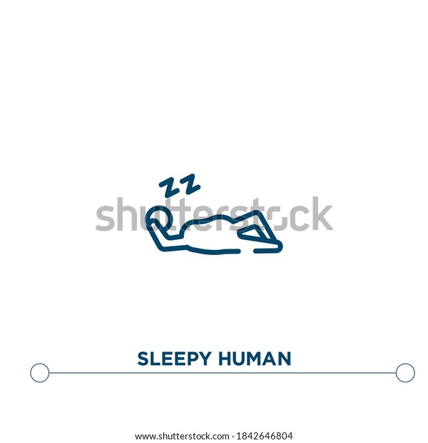 Sleepy Human Outline Vector Icon Simple Stock Vector (Royalty Free ...