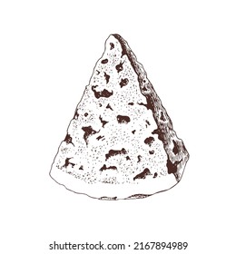 Slice Blue Cheese Monochrome Stock Vector (Royalty Free) 2167894989 ...