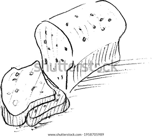 Slice Bread Sliced Hand Drawing Stock Vector (Royalty Free) 1958705989 ...