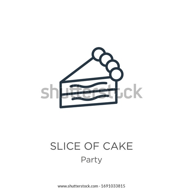 Slice Cake Icon Thin Linear Slice Stock Vector (Royalty Free ...