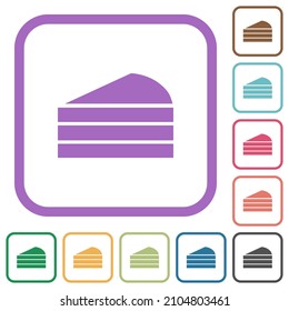 Slice Cake Simple Icons Color Rounded Stock Vector (Royalty Free ...