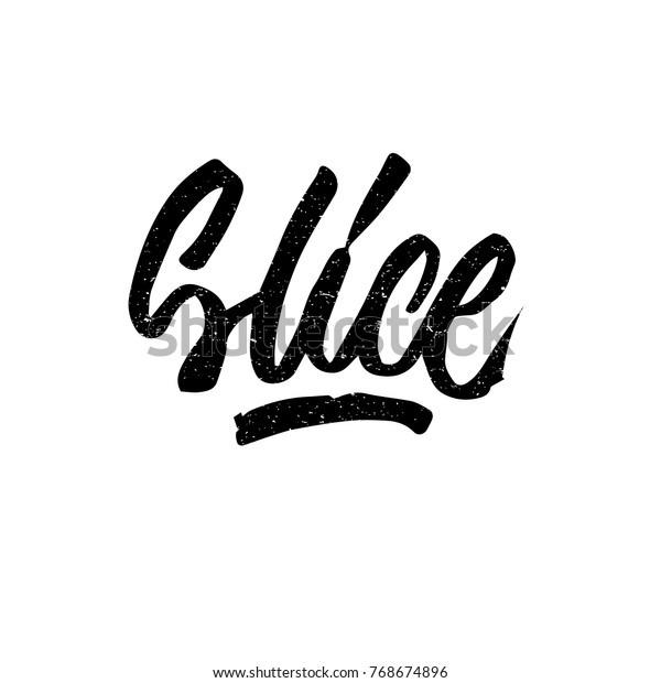 Slice Ink Hand Lettering Modern Brush: vector de stock (libre de ...