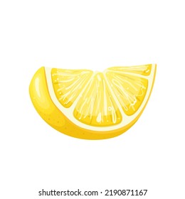 Slice Lemon Cartoon Fresh Citrus Cut Stock Vector (Royalty Free ...