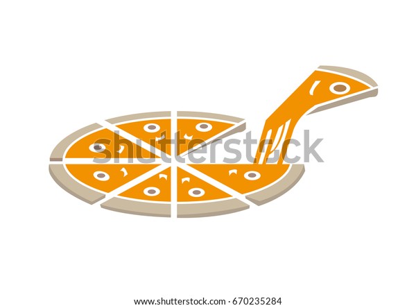 Slice Sticky Cheese Pizza Editable Clip Stock Vector (Royalty Free ...