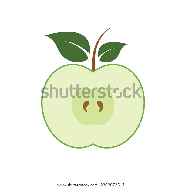 Sliced Green Apple Leaf Vector Illustration Stock Vector (Royalty Free ...