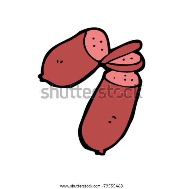 Sliced Salami Cartoon Stock Vector (Royalty Free) 79555468