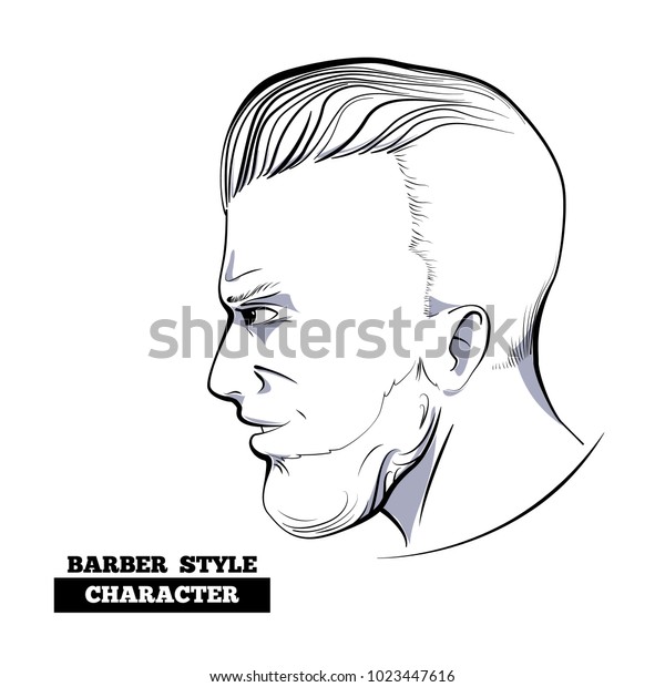 Slicked Back Hairstyle Character Modelhand Drawn: vetor stock (livre de ...