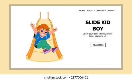 Slide Kid Boy Vector Playground Child Stock Vector (Royalty Free ...
