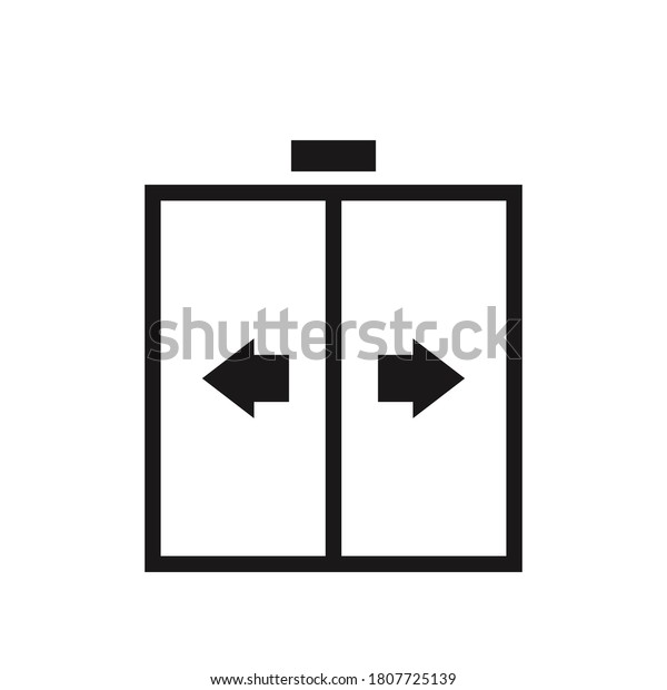 Sliding Door Vector Icon On White Stock Vector (Royalty Free ...