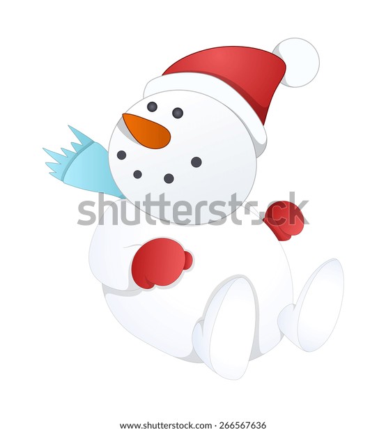 Sliding Snowman Funny Character Stock Vector (Royalty Free) 266567636 ...