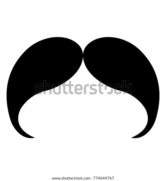 Slight Inward Curve Drooping Mustaches Solid Stock Vector (Royalty Free ...