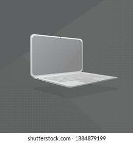 Modern Open Laptop Back Side View Stock Vector (Royalty Free) 757280911