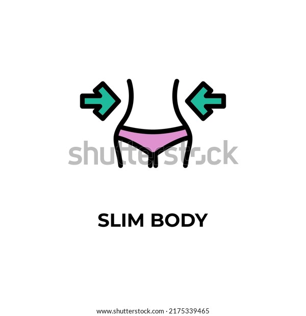 Slim Body Vector Icon Colorful Flat Stock Vector (Royalty Free ...