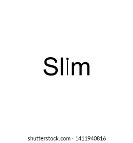 Slim Letter Icon Vector Logo Body Stock Vector (Royalty Free) 1411940816