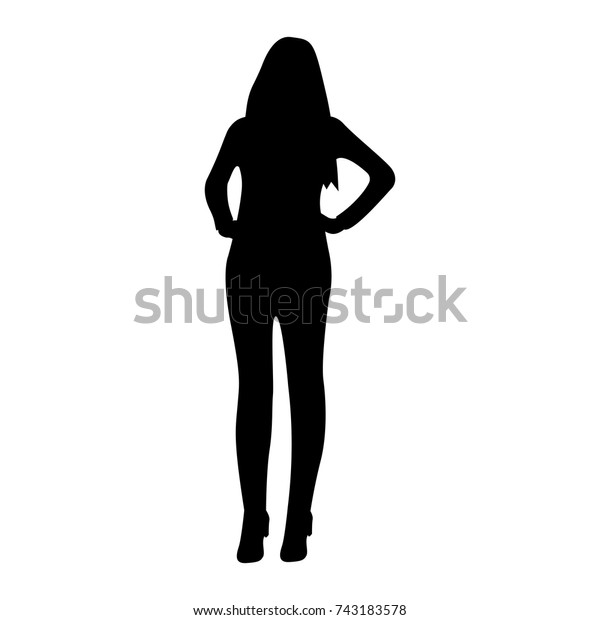 Slim Sexy Woman High Heels Standing Stock Vector Royalty Free