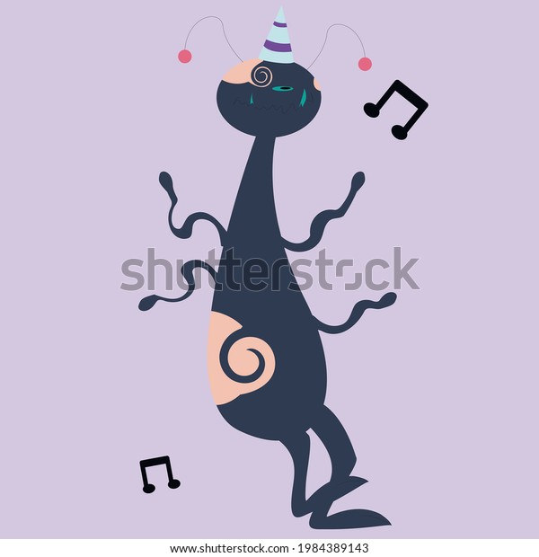 Slim Tall Monster Dancing Stock Vector (Royalty Free) 1984389143 ...