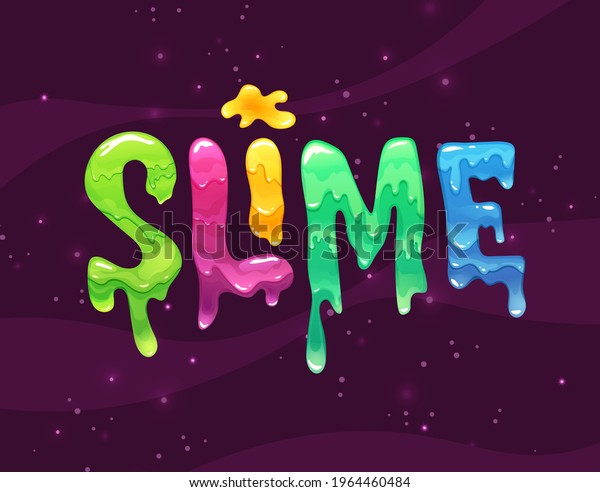 Slime Hand Lettering Text Bright Jelly Stock Vector (Royalty Free ...